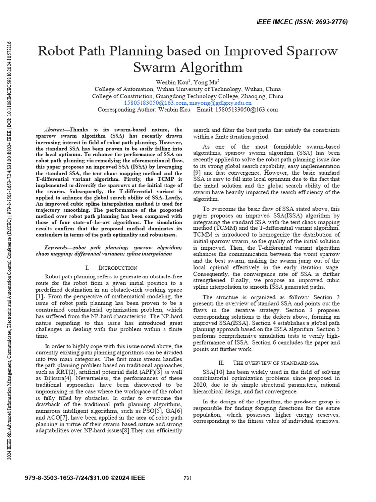 Robot_Path_Planning_based_on_Improved_Sparrow_Swarm_Algorithm (1) | PDF | Chaos Theory ...