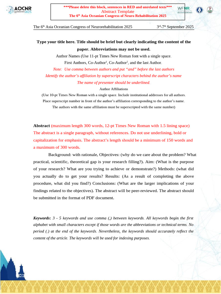 Abstract Template AOCNR | PDF