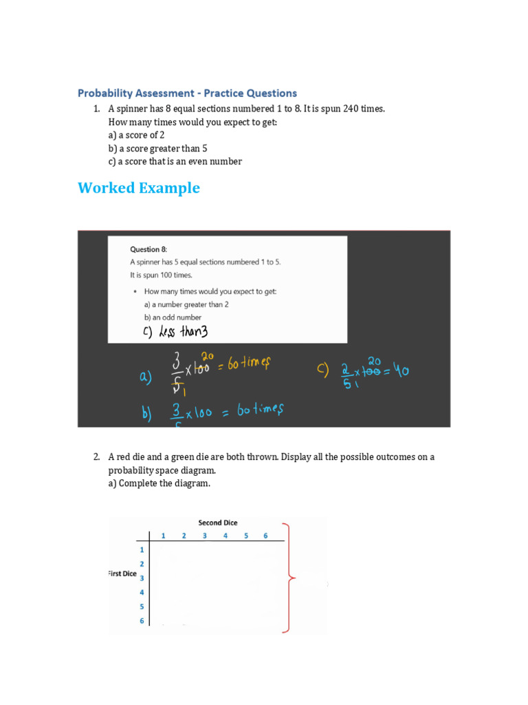 Probability Practice Questions | PDF