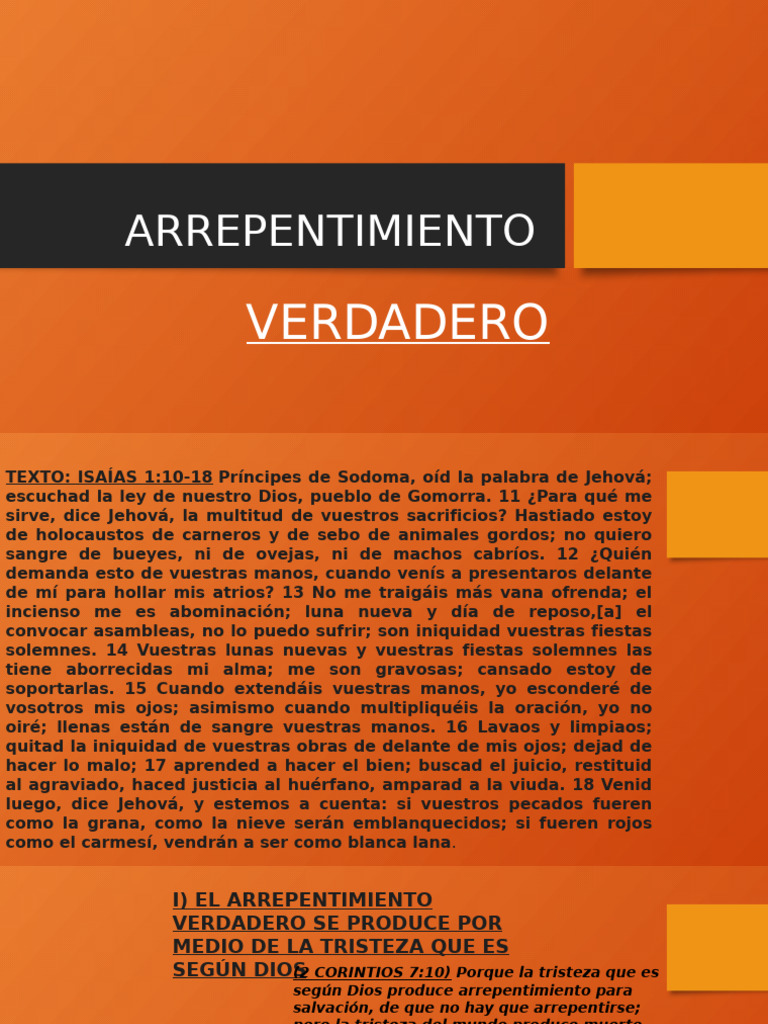 Arrepentimiento Verdadero y Restauración | PDF | Pecado