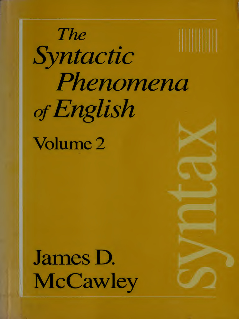 Syntactic: Phenomena | PDF | Syntax | Linguistic Morphology