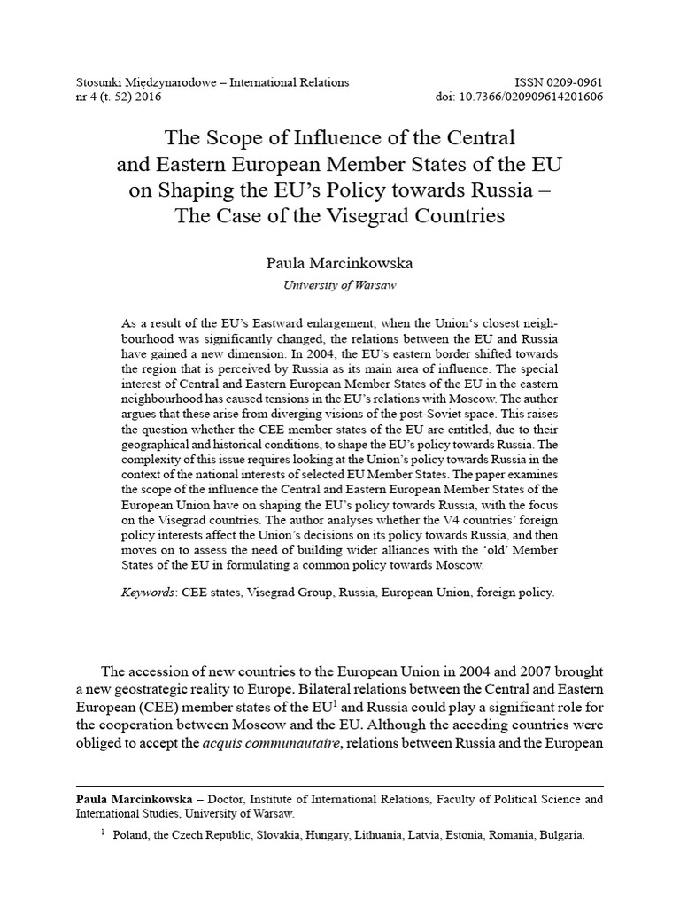The Scope of Influence of The Centr | PDF | European Union ...