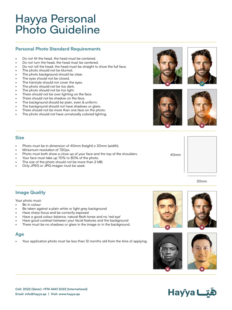 Hayya Personal Photo Instructions | PDF