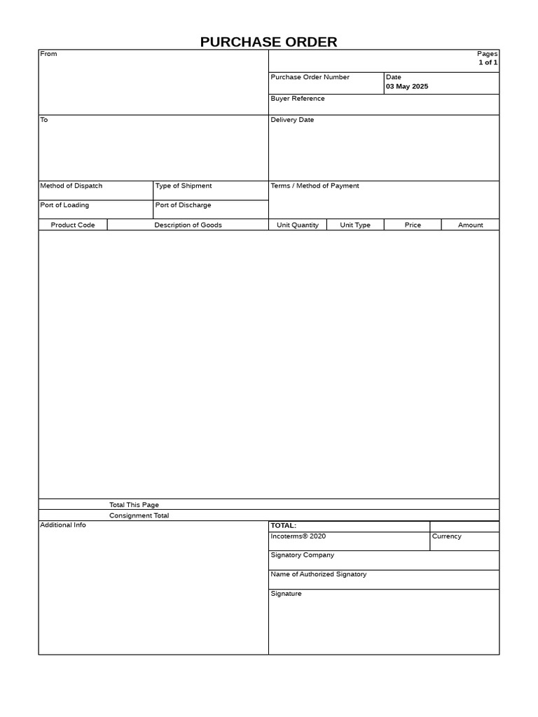 Choco Smiles Purchase Order | PDF