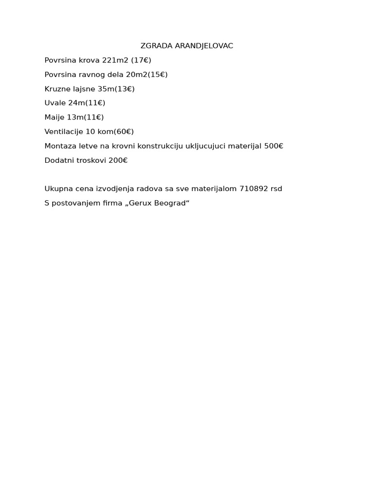 Zgrada Arandjelovac | PDF