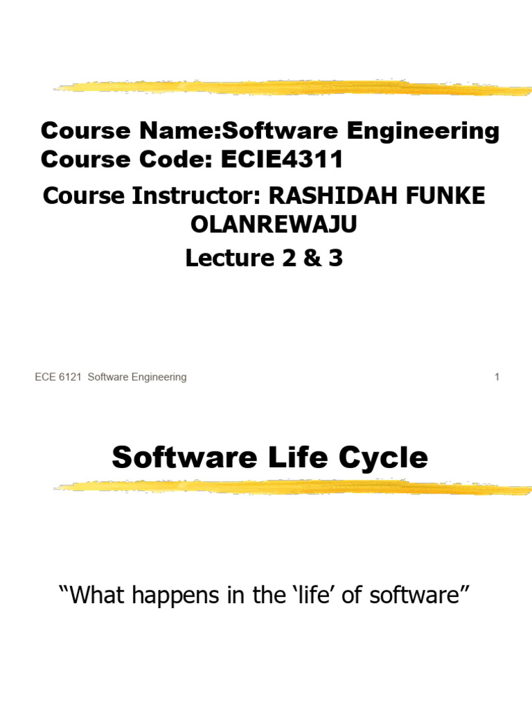 SW Process - Lifecycle - ECIE4311 - Lesson 2 | PDF | Software | Prototype