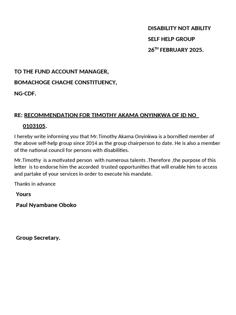 Disability Not Ability Letter | PDF