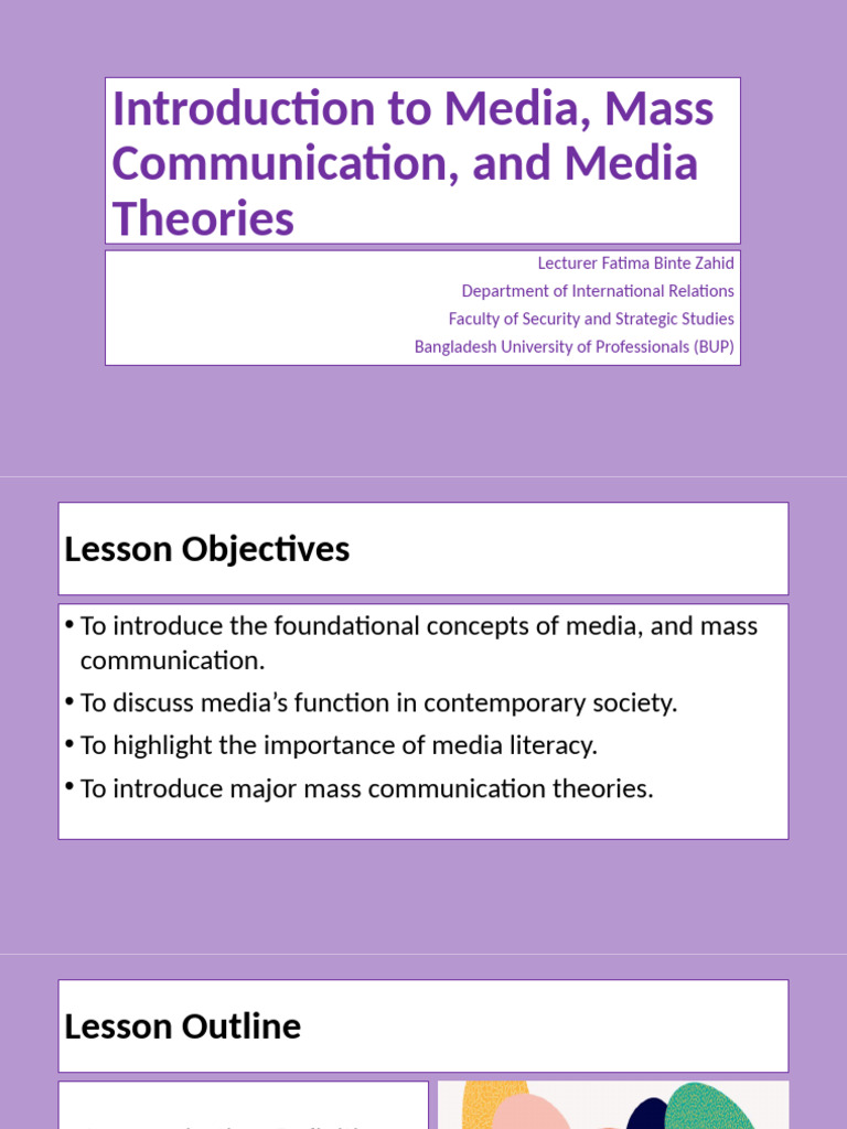 Media Communication and Theories Overview | PDF | Communication ...