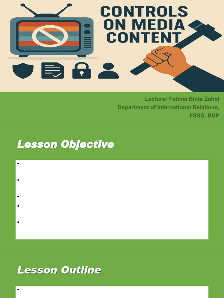 Lesson-5 & 6 - Controls On Media Content | PDF | Freedom Of The Press ...