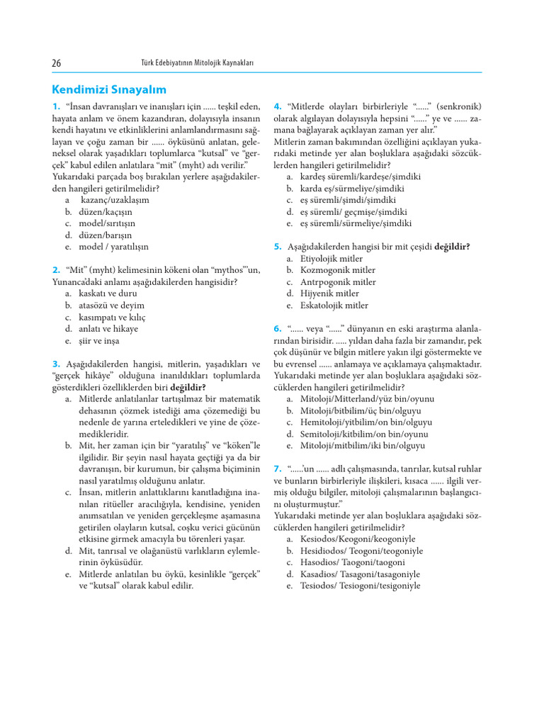 TÜRK EDEB MİT KAYNAKLARI | PDF