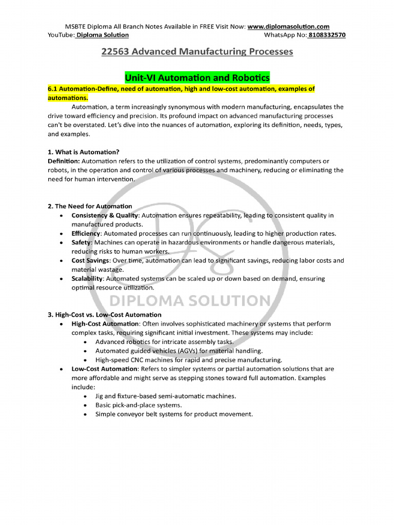 Advanced Manufacturing Processes 6 | PDF