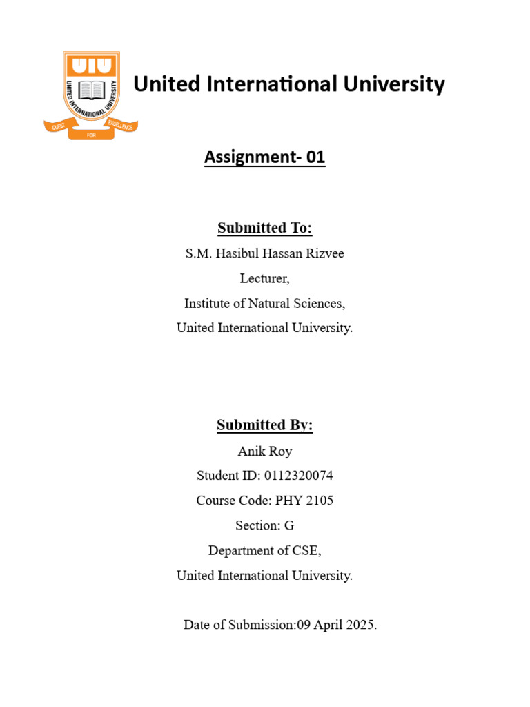 Assignment PHY | PDF