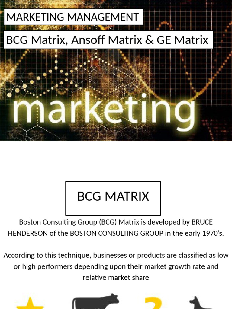 BCG vs. Ansoff Matrix Overview | PDF | Investing | Marketing