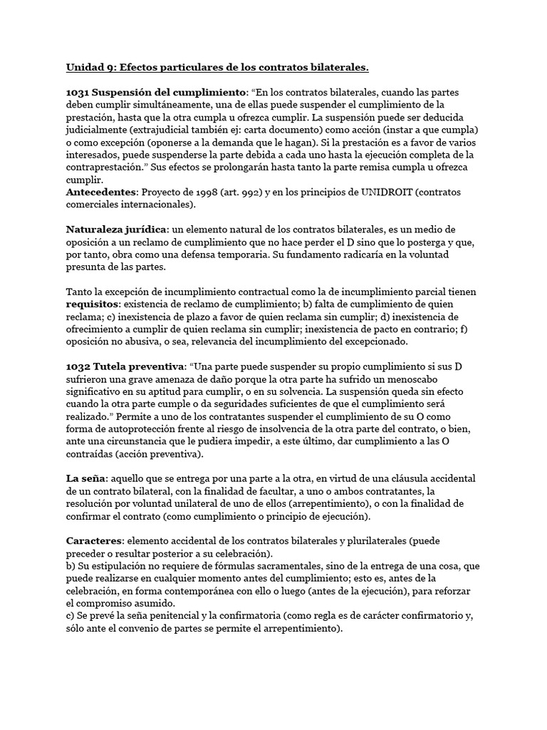 Efectos de Contratos Bilaterales | PDF