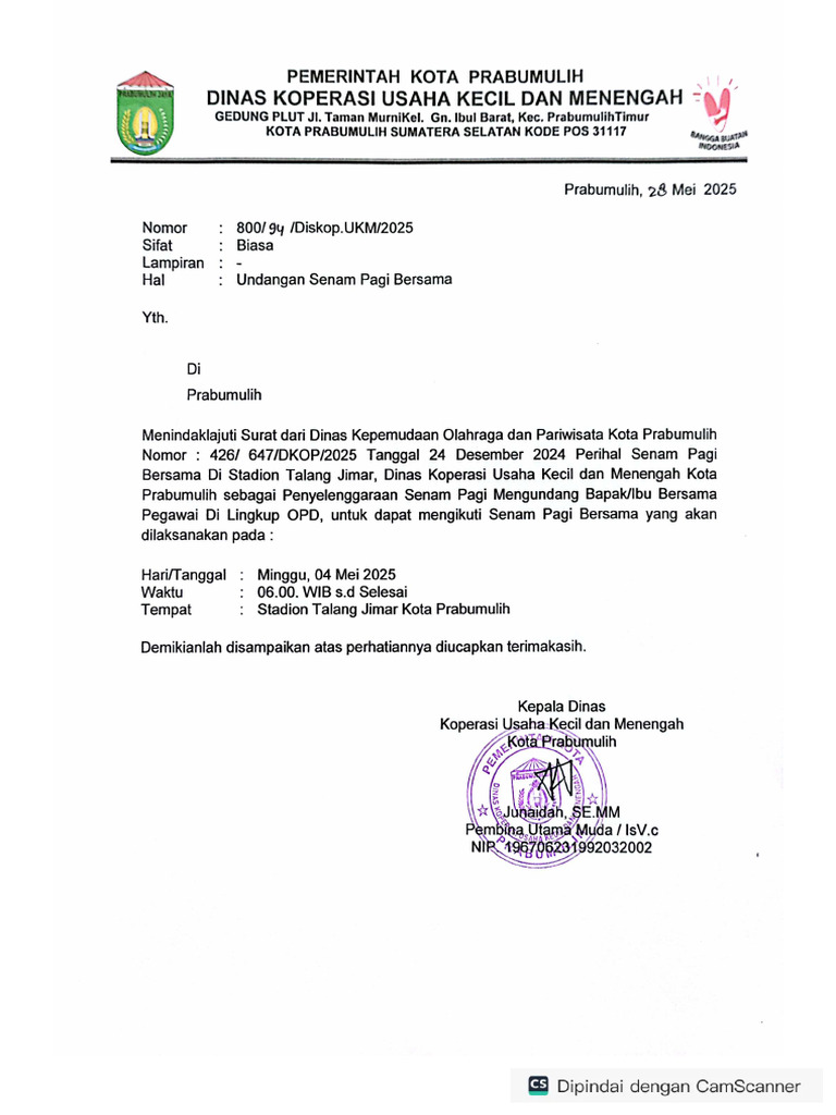 Undangan Senam Bersama | PDF