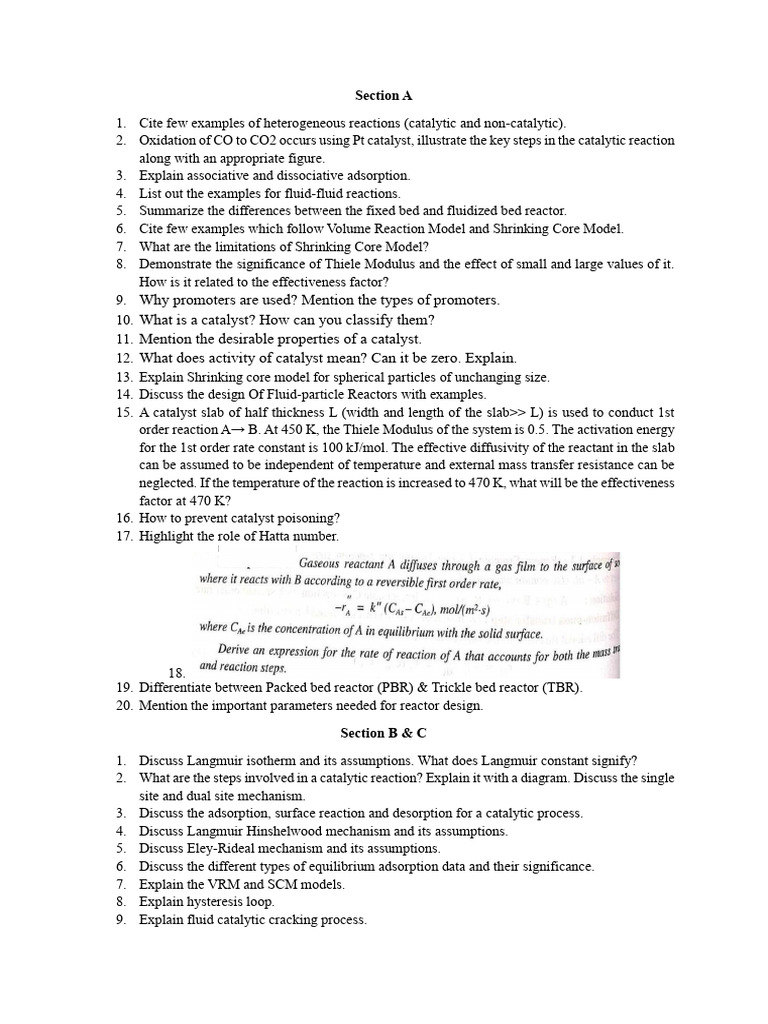 Questions For Practice | PDF | Adsorption | Catalysis