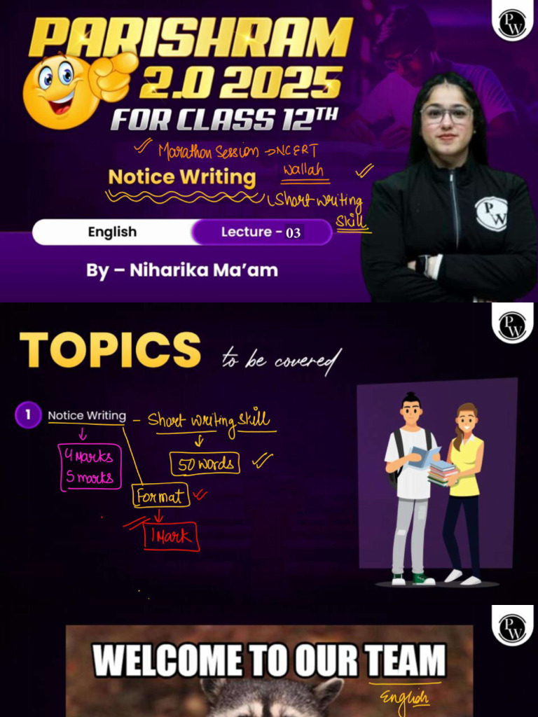 Writing Skills 03 Notice Writing Class Notes Pa_250505_130013 | PDF