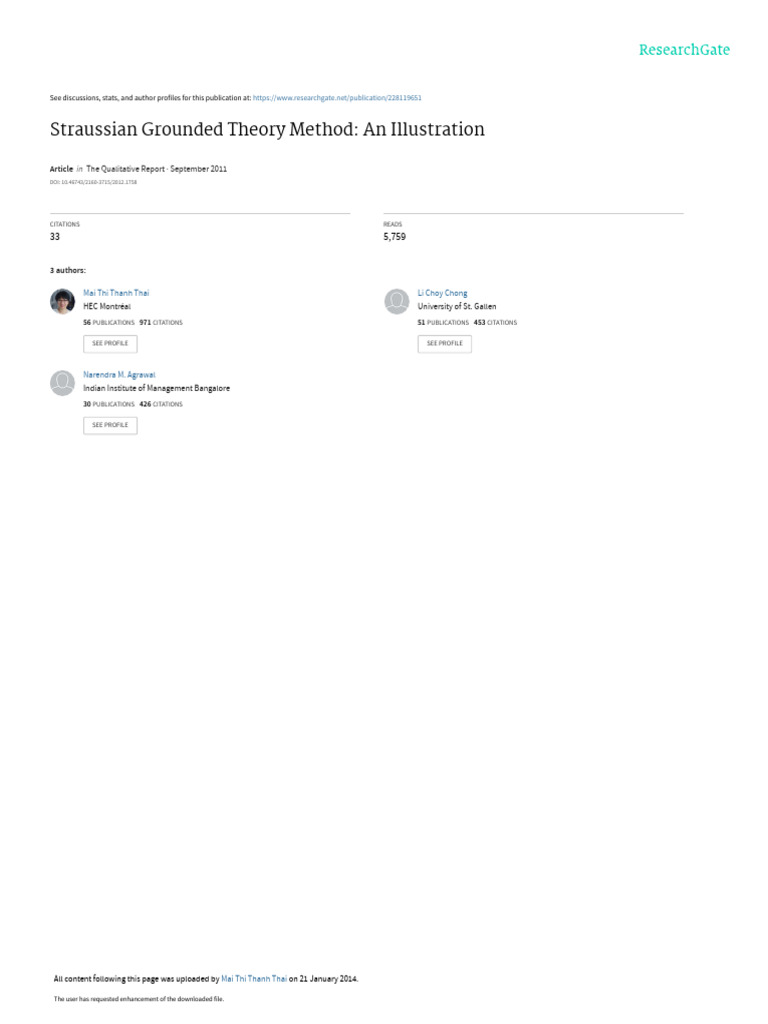 Straussian Grounded Theory Method An Illustration | PDF | Theory | Concept