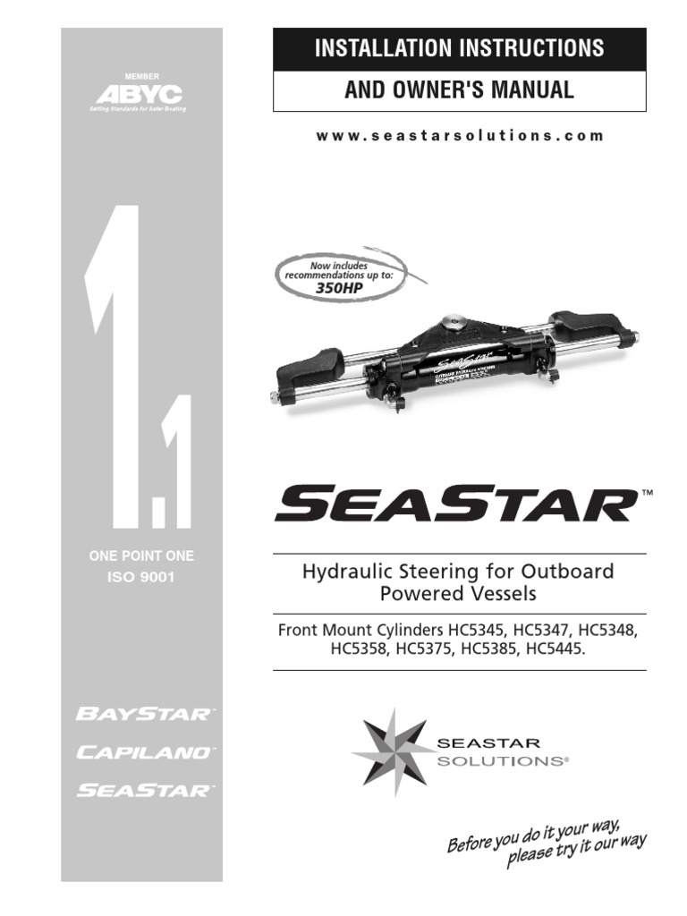 SeaStar HC5345 Owners Manual | PDF | Nut (Hardware) | Screw
