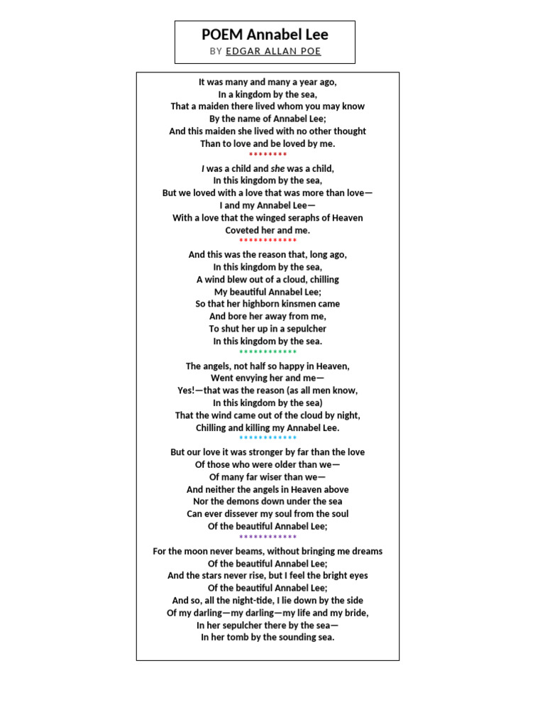 Poem Annabel Lee | PDF