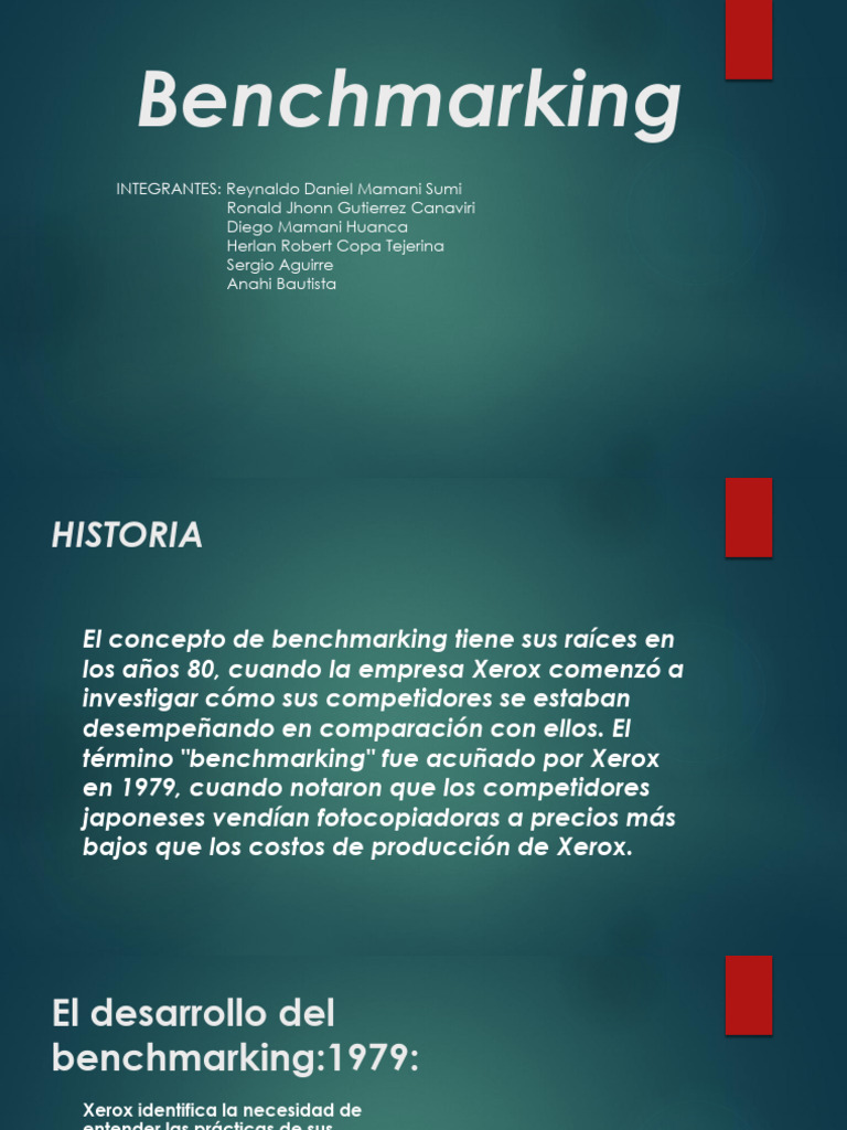 Exposicion de Benchmarking | PDF | Benchmarking | Lean Manufacturing