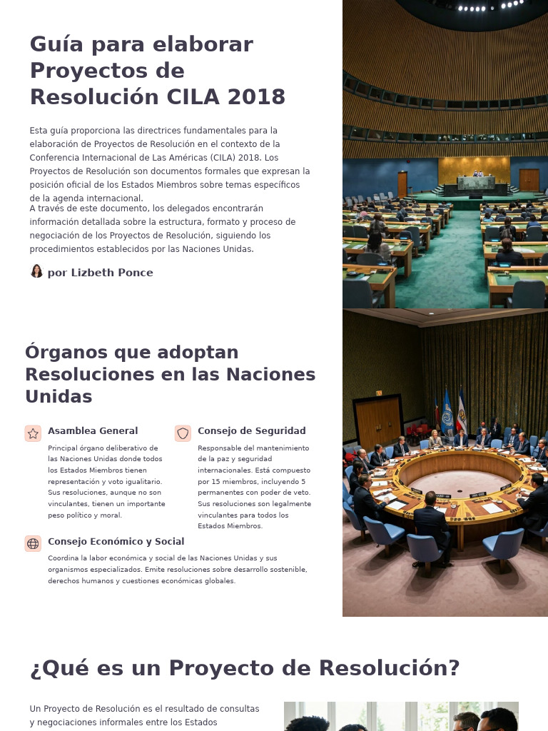 Guia para Elaborar Proyectos de Resolucion CILA 2018 | PDF | Naciones Unidas | Relaciones ...