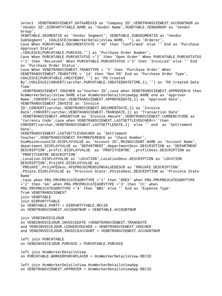 Vendor Spend Report Combined Script | PDF | Business Documents | Business