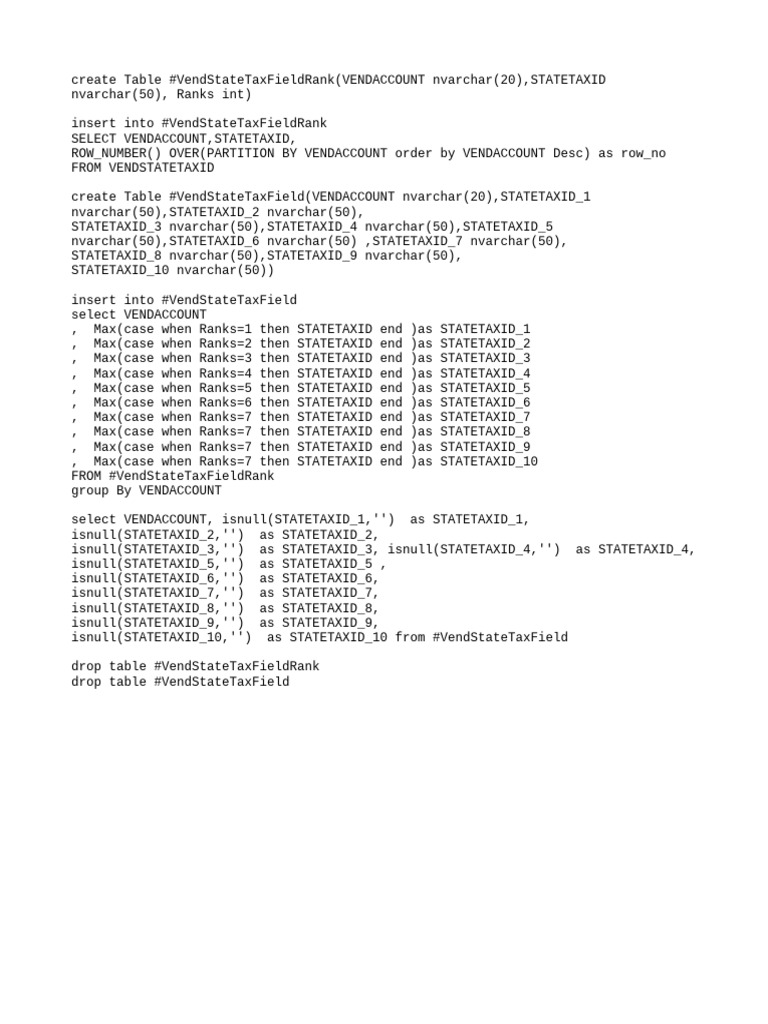 Vend State Tax Field Rank | PDF