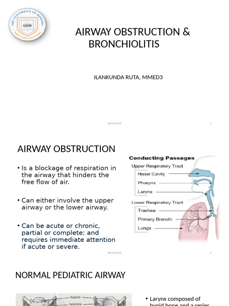 Md3 Topic Airway Obstruction and Bronchiolitis | PDF | Respiratory ...