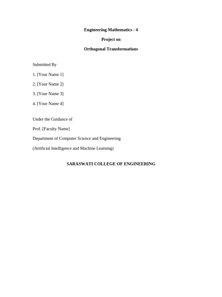 Orthogonal Transformations in Engineering | PDF | Matrix (Mathematics ...