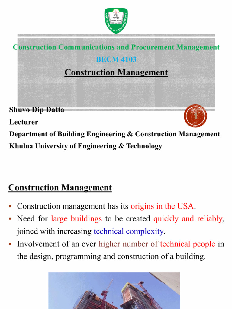 Construction Management | PDF