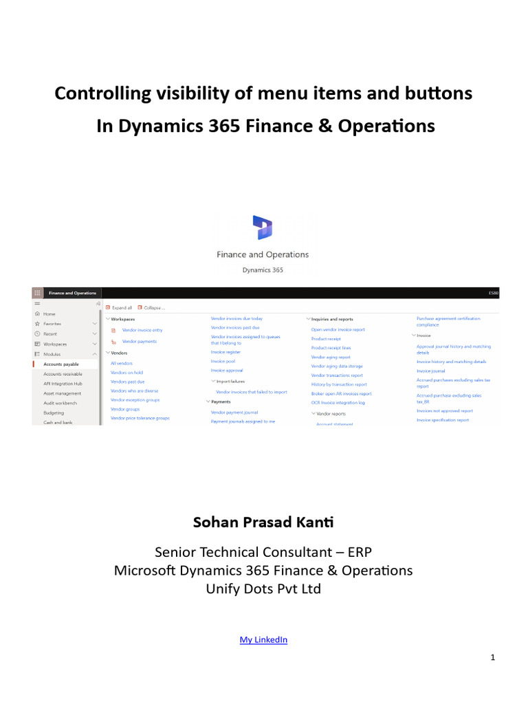 Controlling Menu Items in D365 F&O | PDF | Software Engineering ...