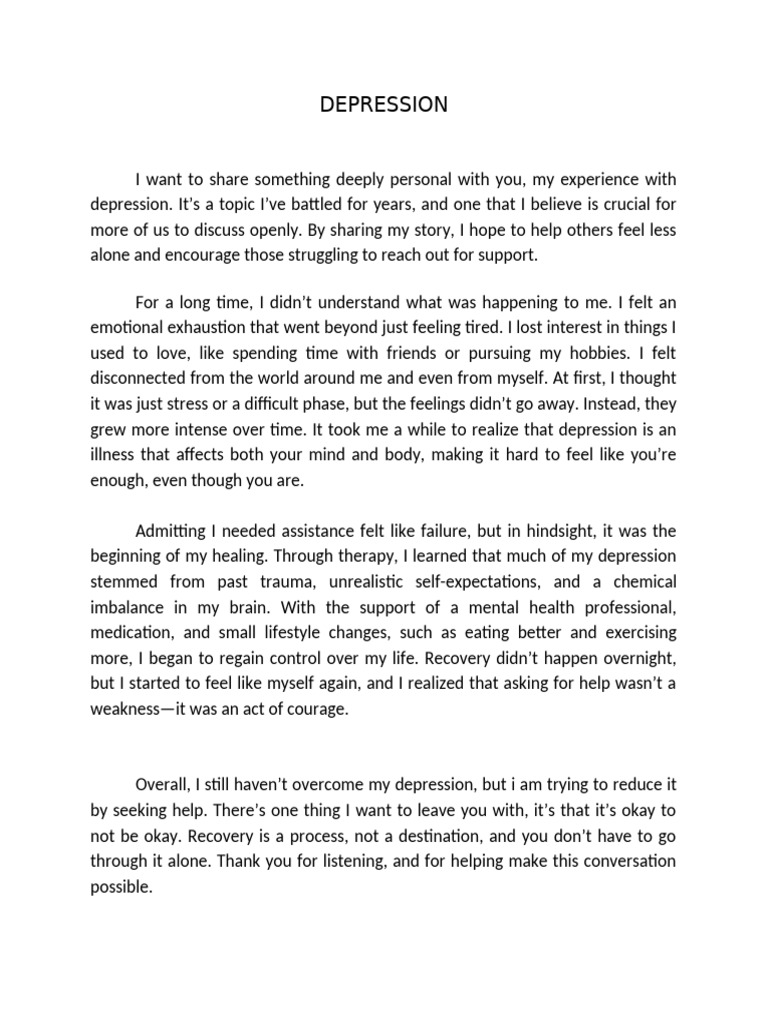 Depression Essay | PDF