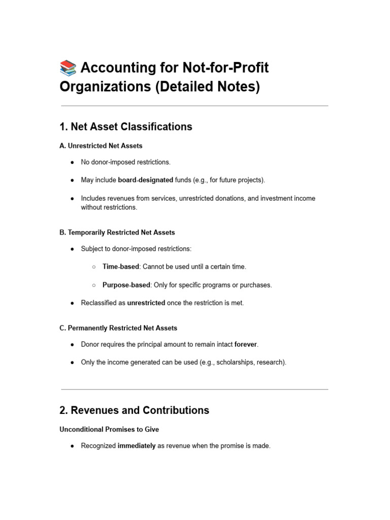 Accounting For Not-For-Profit Organizations (Detailed N | PDF | Revenue ...