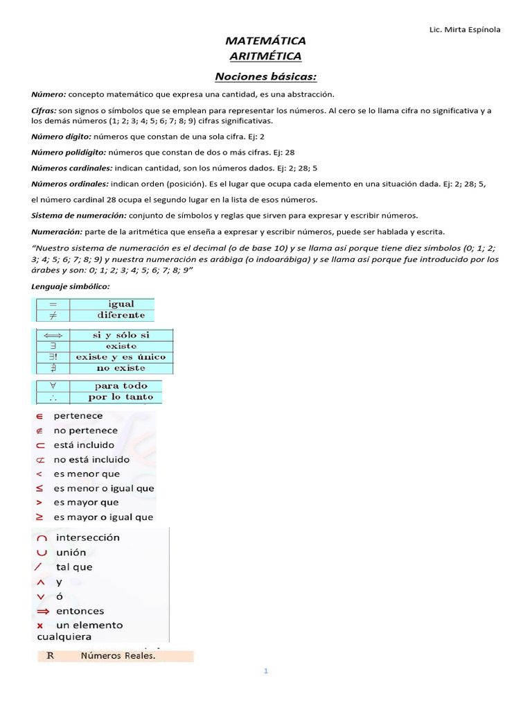 Formulario Aritm Tica Lgebra | PDF | División (Matemáticas) | Factorización