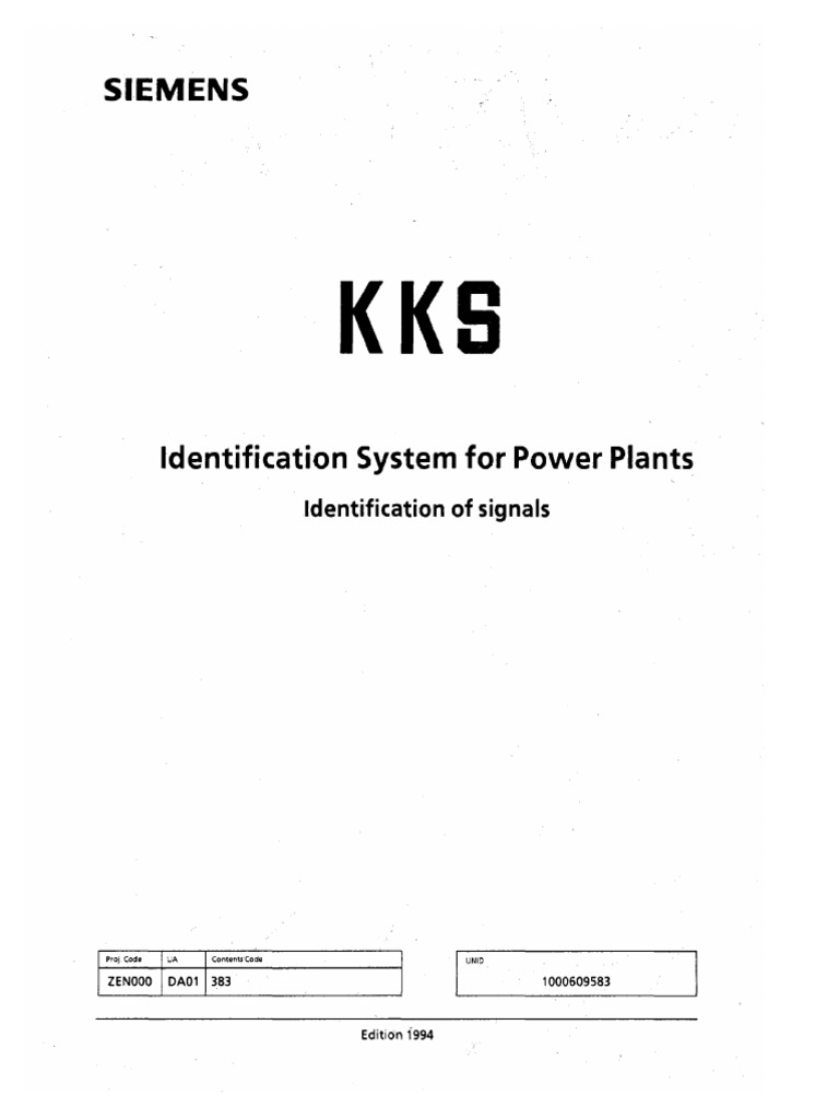 Siemens KKS - Signals | PDF