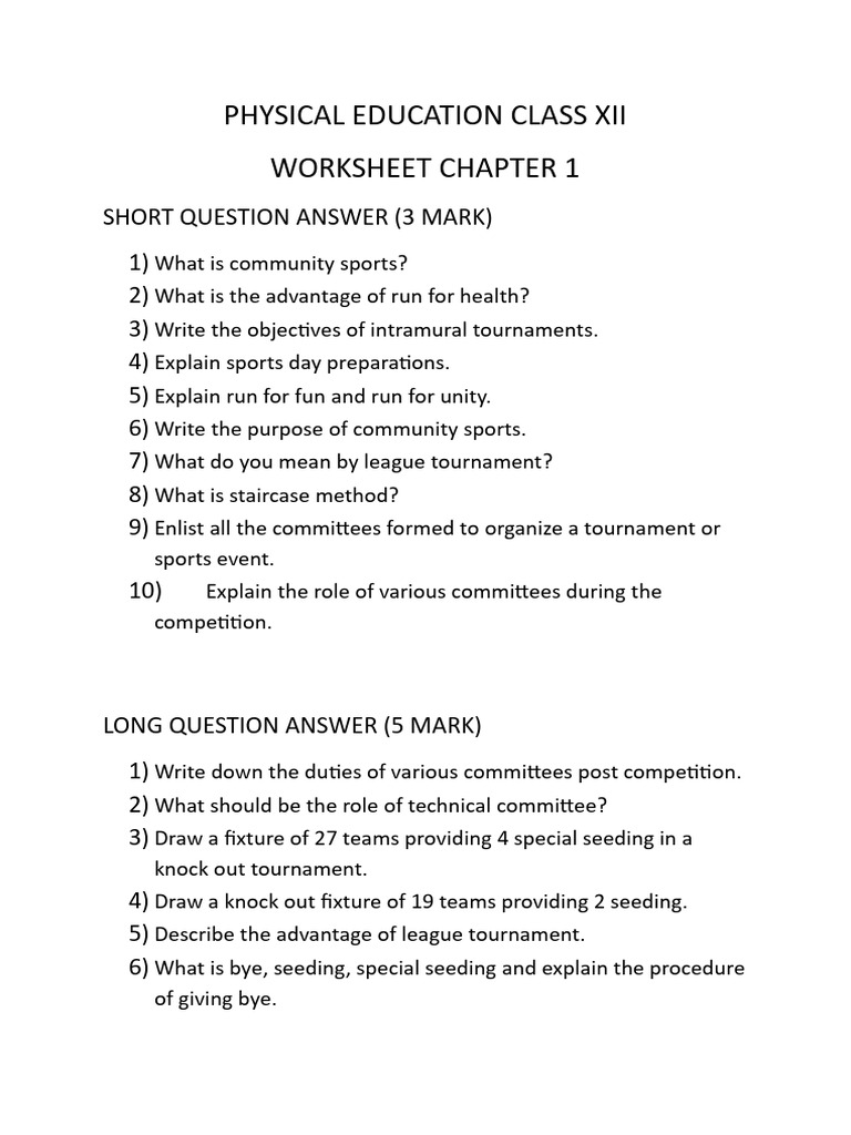 Worksheet of Chapter 1 and 2 | PDF | Diseases And Disorders | Medical ...