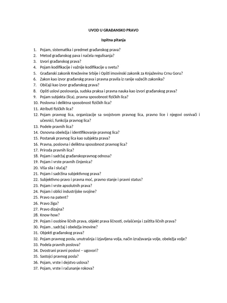 Ispitna Pitanja | PDF