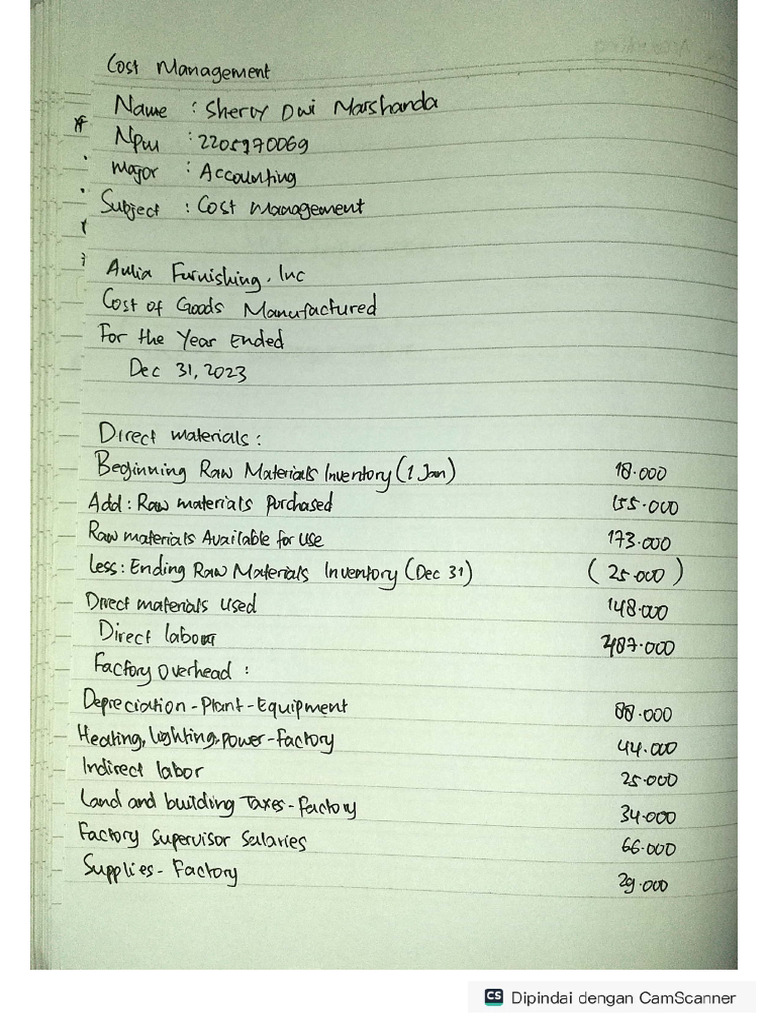 Tugas 6-Cost Management | PDF