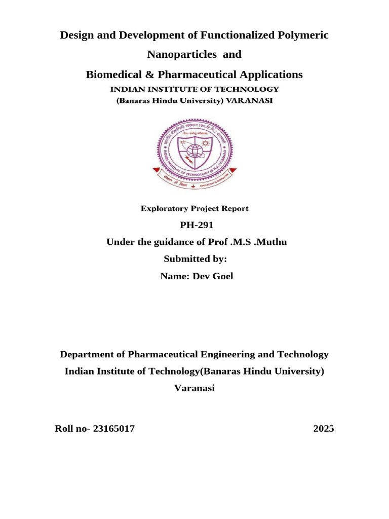 Dev Goel Final | PDF | Nanoparticle | Polymers