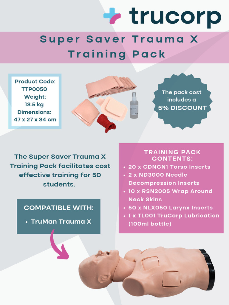 Super Saver Trauma X Training Pack Product Sheet | PDF