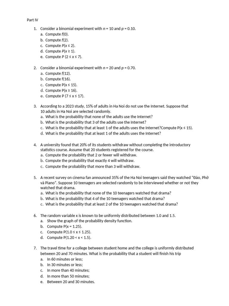 Excesise 2024 03 Part IV | PDF | Statistics | Statistical Theory