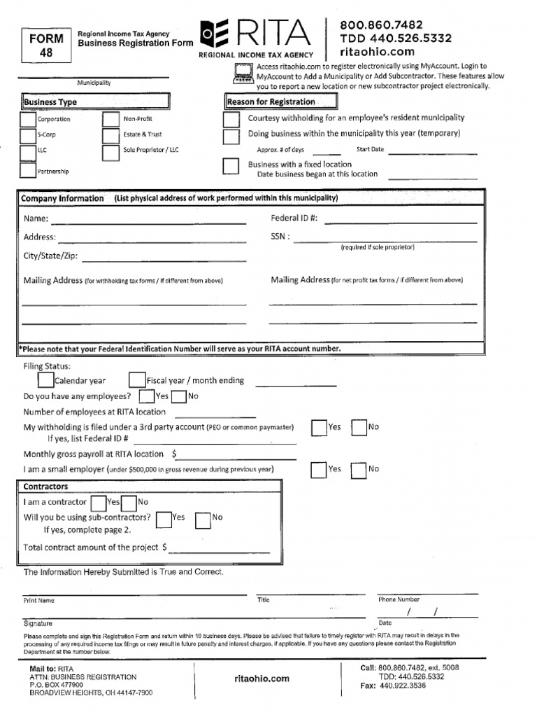 RITA Form | PDF