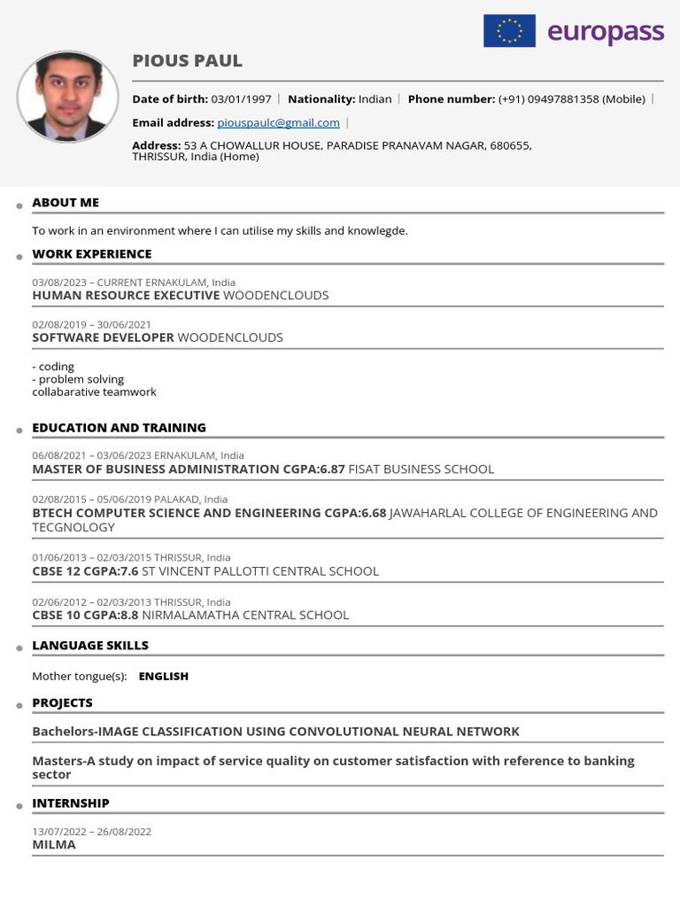 Europass CV New | PDF