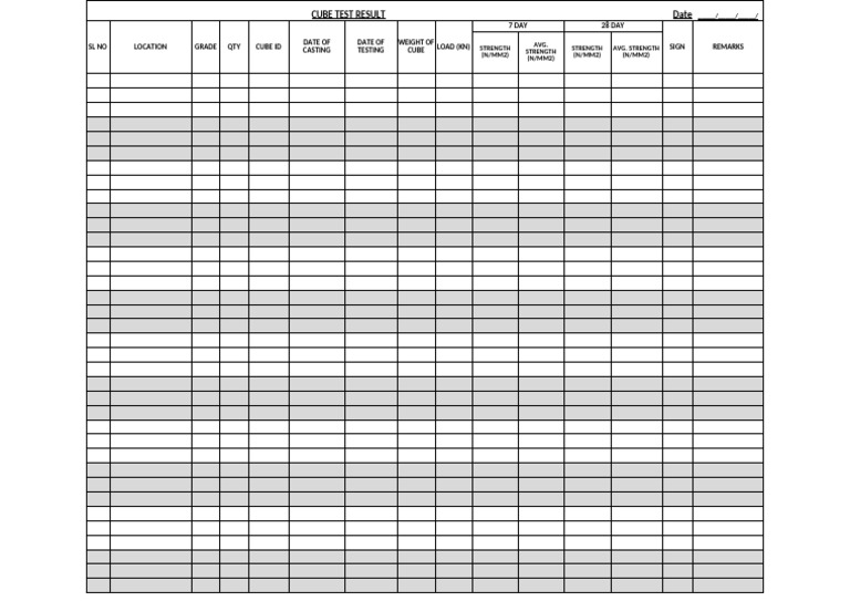 Inhouse Cube Register Format | PDF