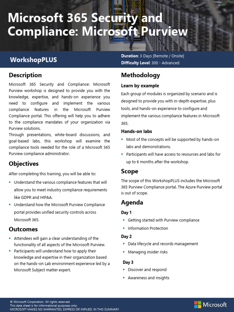 Microsoft 365 Purview Compliance Workshop | PDF | Microsoft ...