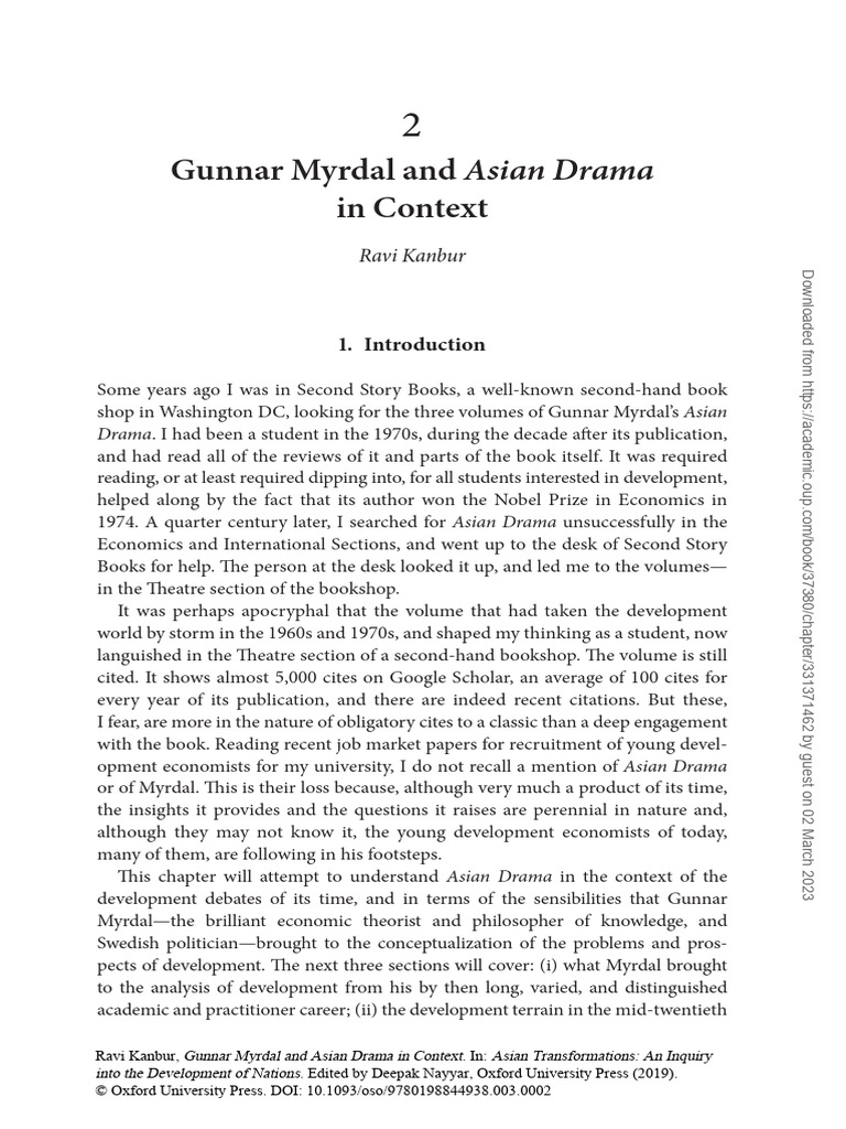 Myrdal's Asian Drama: Development Insights | PDF | Theory | Science