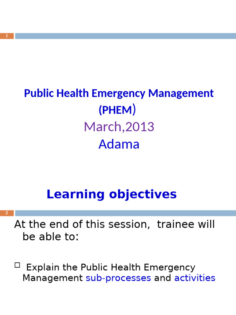 2 Overview of Public Health Emergency Management | PDF | Emergency ...