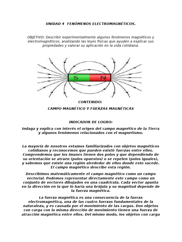 Unidad 4, Actividades 1-4 Por Claudio Lopez | PDF | Magnetismo | Imán