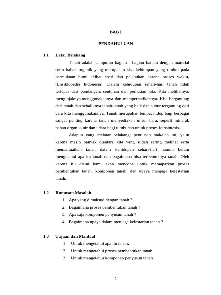 PROSES PEMBENTUKAN TANAH DAN KOMPONEN PENYUSUN TANAH | PDF